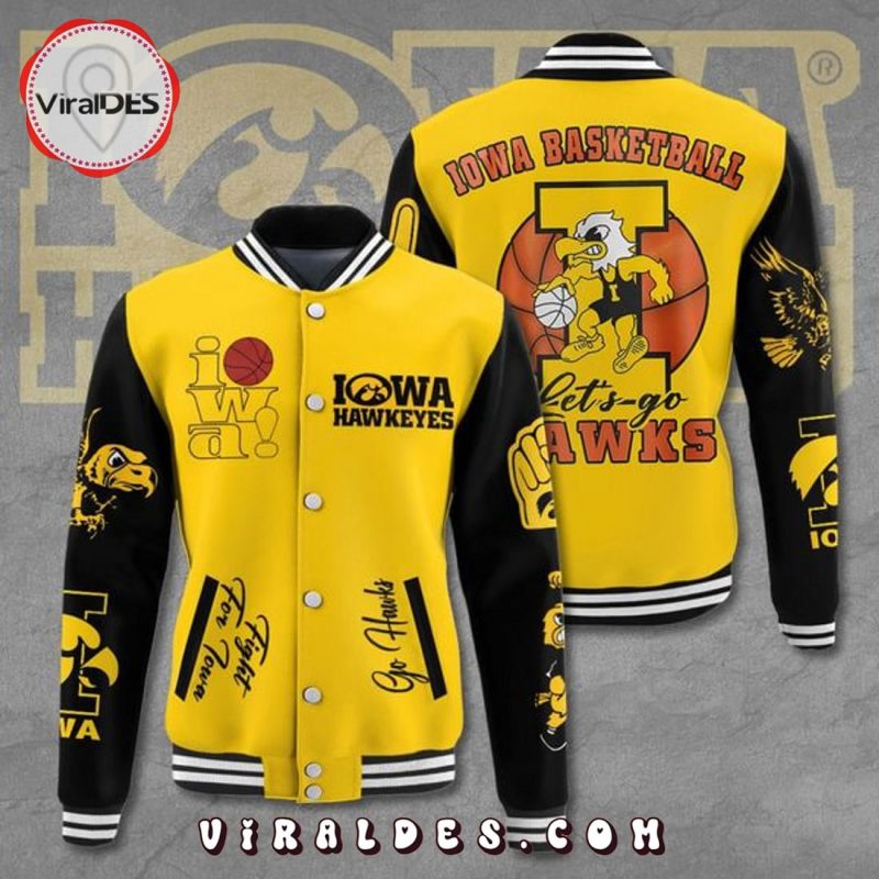 Iowa Hawkeyes Women’s Basketball Let’s Go Signatures Baseball Jacket ...