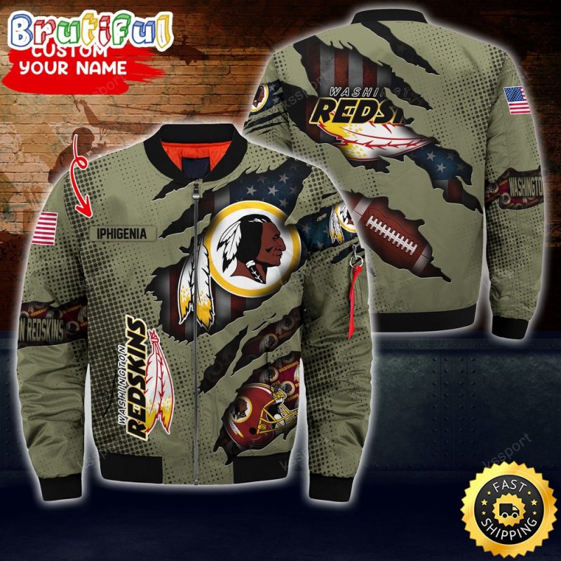 Personalized NFL Washington Commanders Bomber Jacket Iconic Bomber Look ...