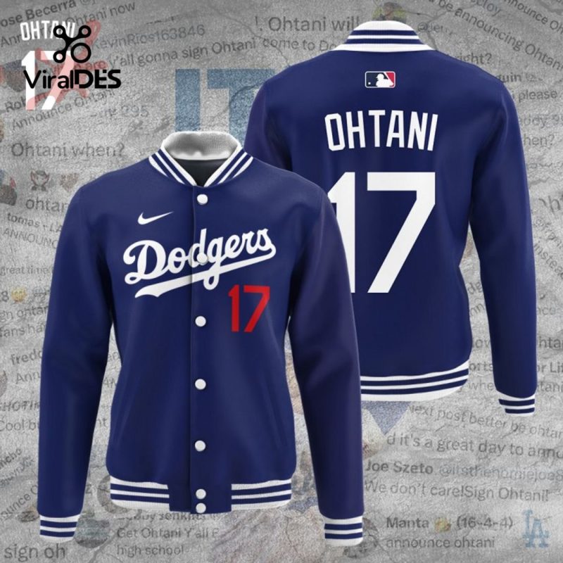 Shohei Ohtani x Los Angeles Dodgers Navy Baseball Jacket, Sport Jacket ...