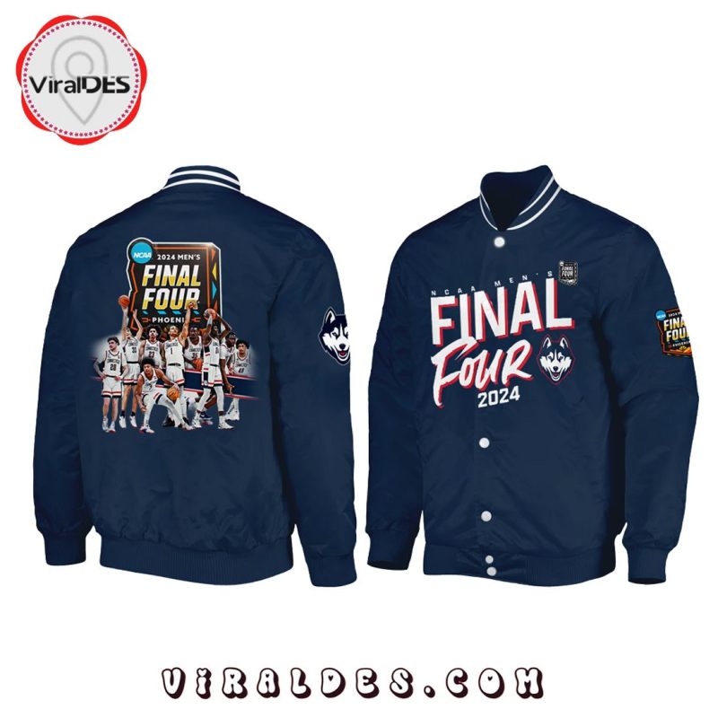 UCONN Men’s Basketball Final Four 2024 Navy Baseball Jacket - Hot Sale 2025